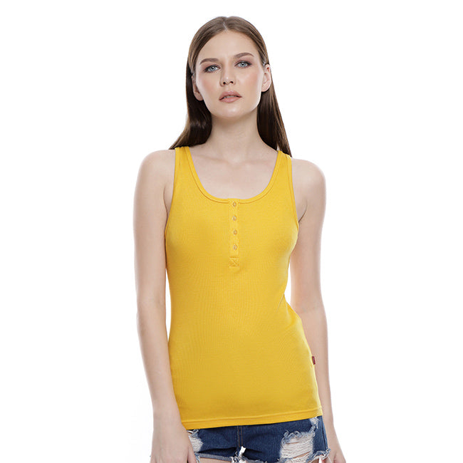 Hush Puppies Pakaian Tank Top Wanita Henleya In Mustard – 9to9 Indonesia